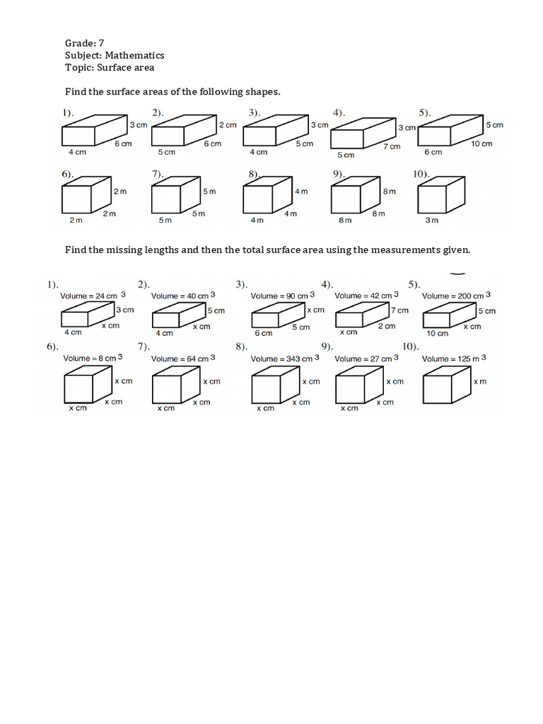 WSC_grade_7_mathematics_surface_area_WS (1) | PDF