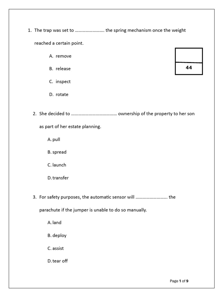 Mock Test Extra Exercises | PDF