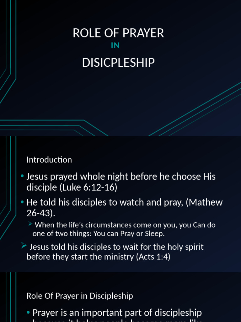 ROLE OF PRAYER 2 | PDF | Prayer | Disciple (Christianity)
