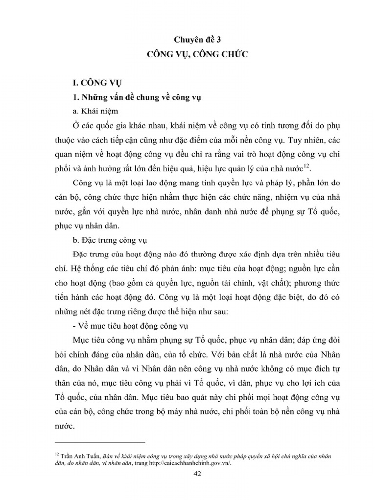 Chuyen de CONG VU, CONG CHUC | PDF