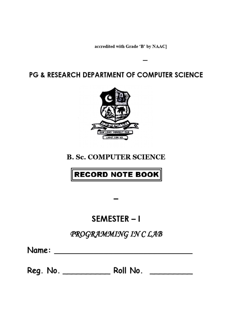 FrontPages & Programs - C Progamming Lab | PDF | Computer Programming | Computing