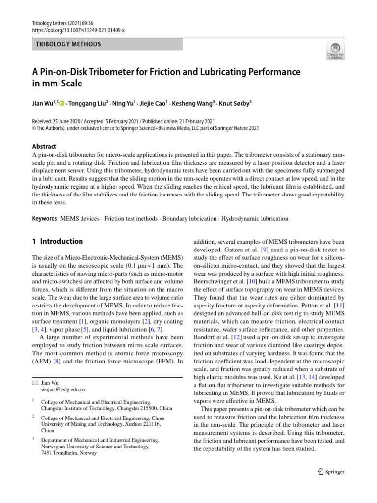 lubrication wear | PDF | Friction | Wear
