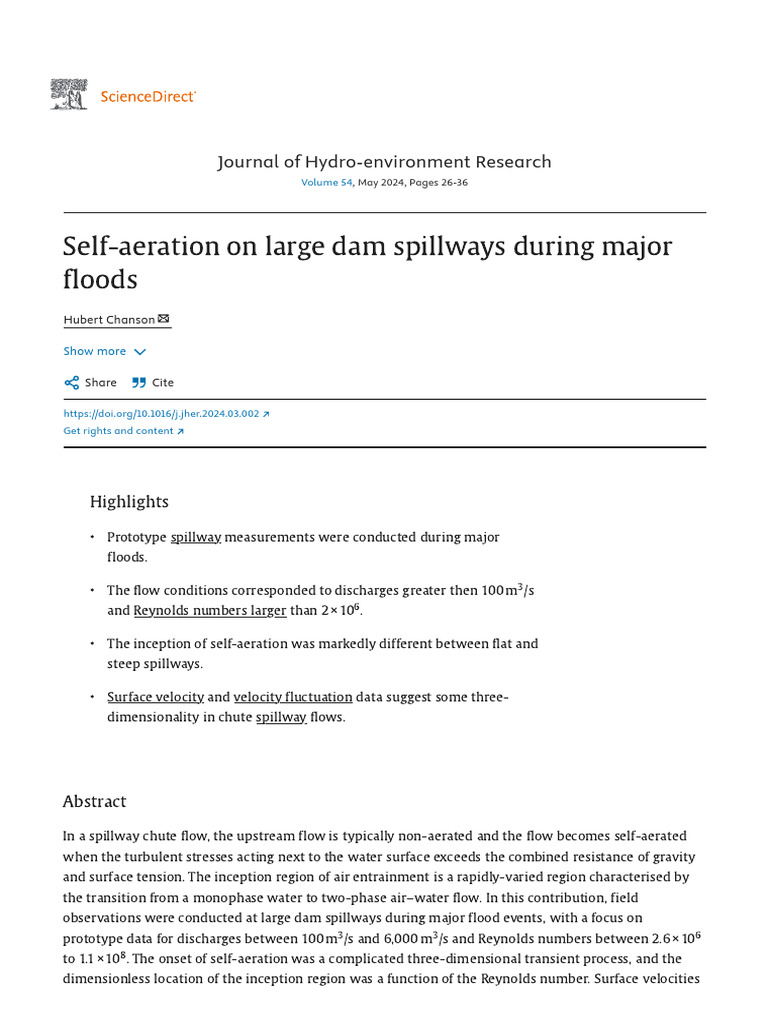 Self-Aeration On Large Dam Spillways During Major Floods ...