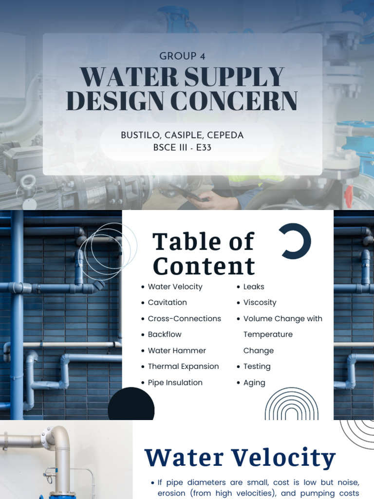 Water Supply Design Considerations | PDF | Pipe (Fluid Conveyance) | Water