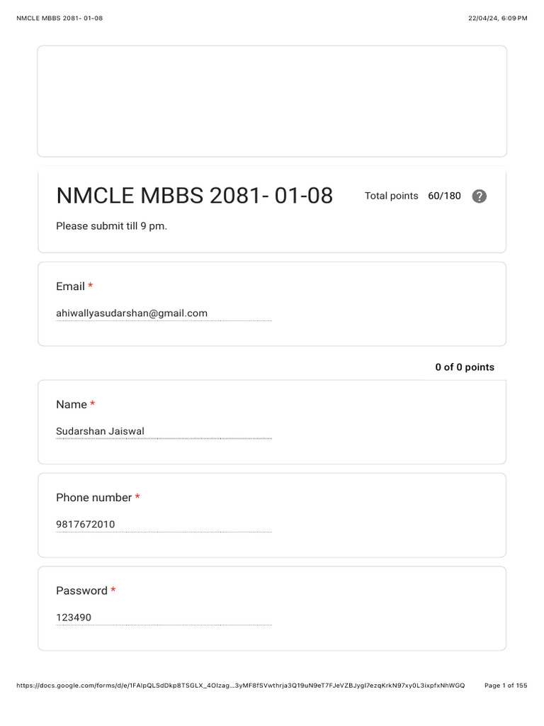 Nmcle Mbbs Paper 5 | PDF