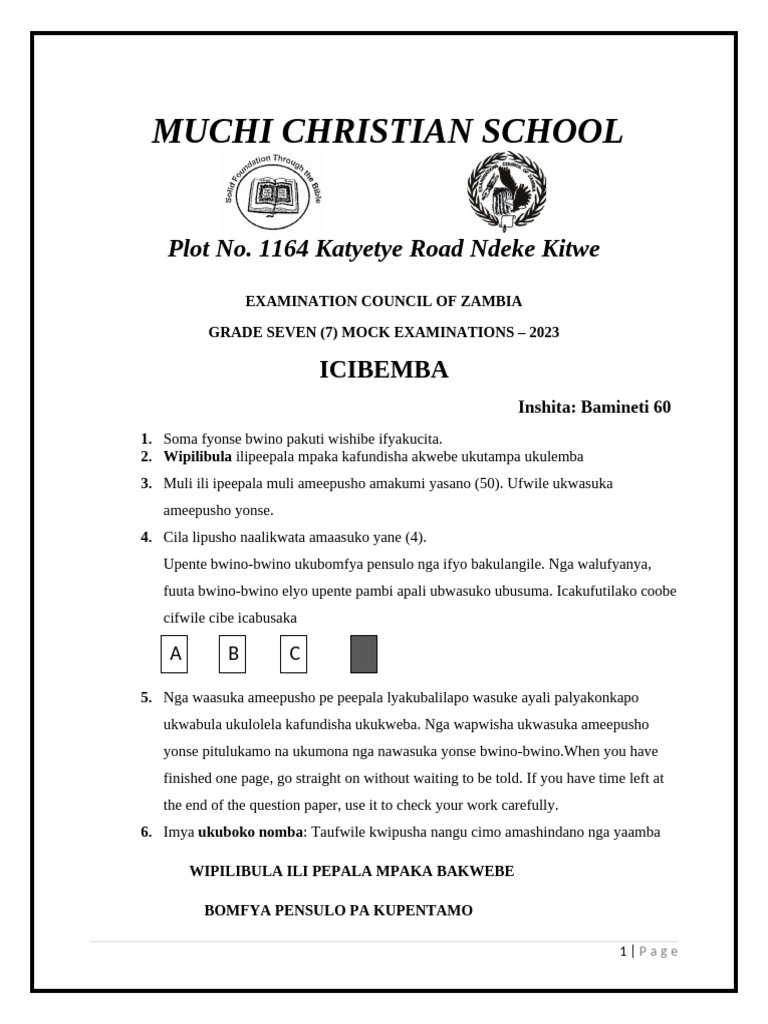 ICIBEMBA 2023 MOCK | PDF