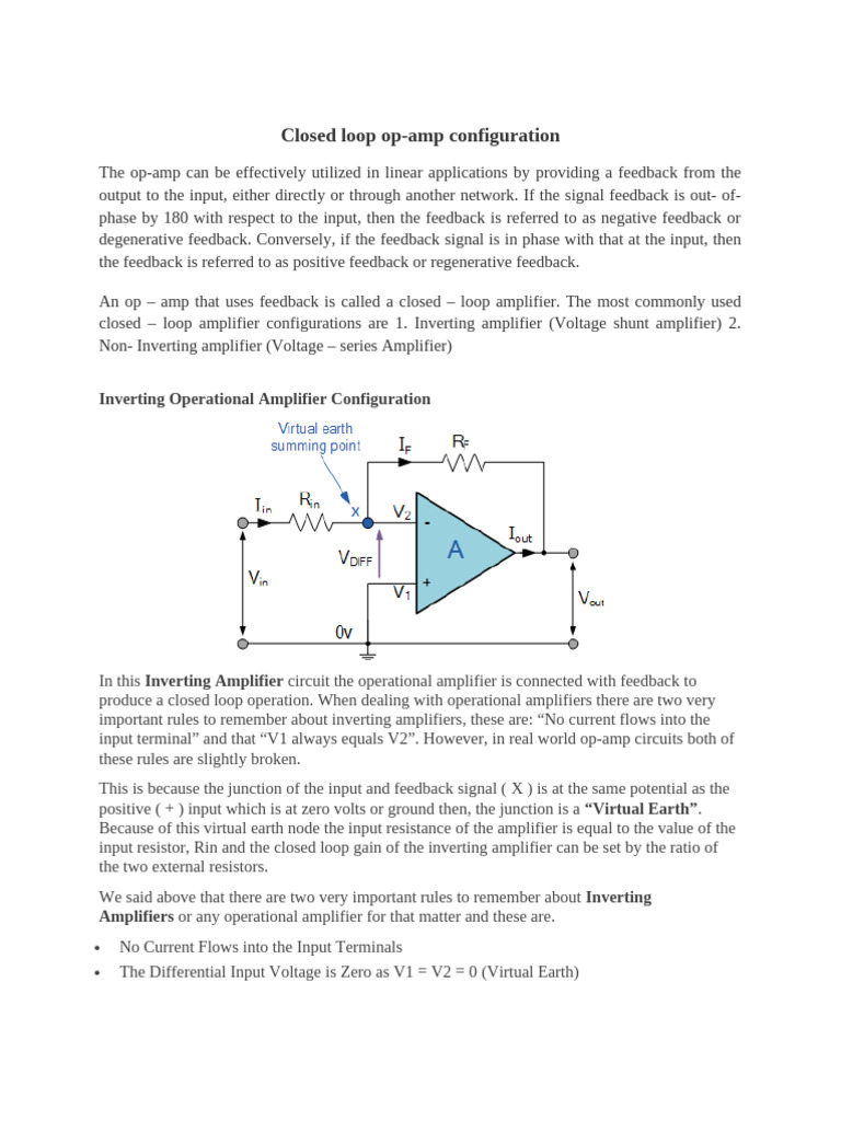 The closed loop opamp | PDF | Operational Amplifier | Amplifier