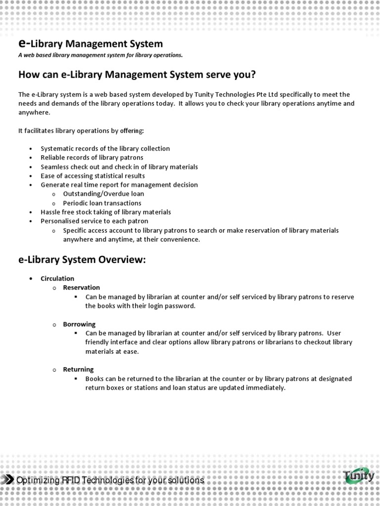 E-Library Management System | PDF | Libraries | Radio Frequency Identification