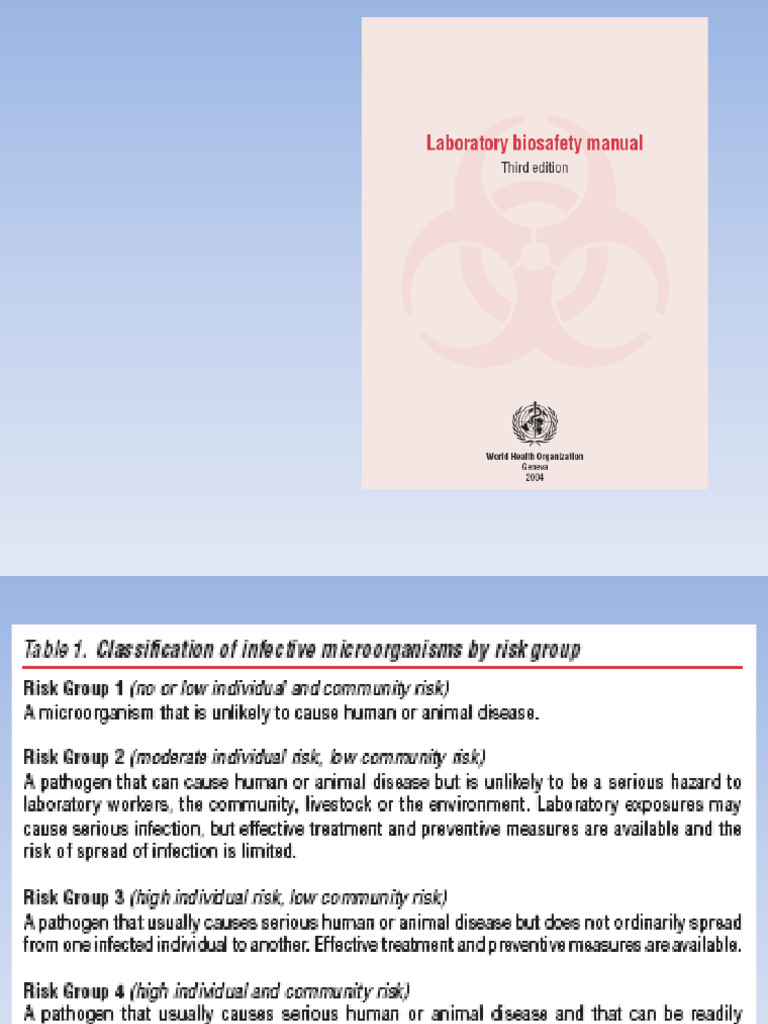 Biosafety WHO Manual - AUH | PDF