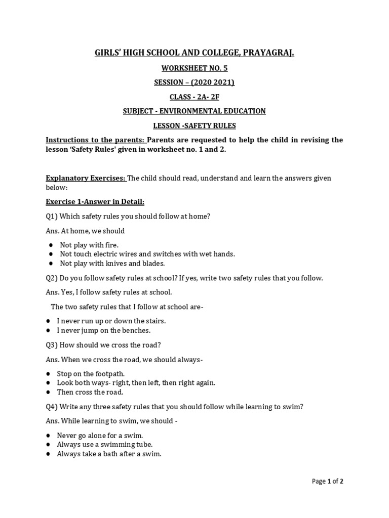 Class 2 Environmental Education Worksheet 5 | PDF