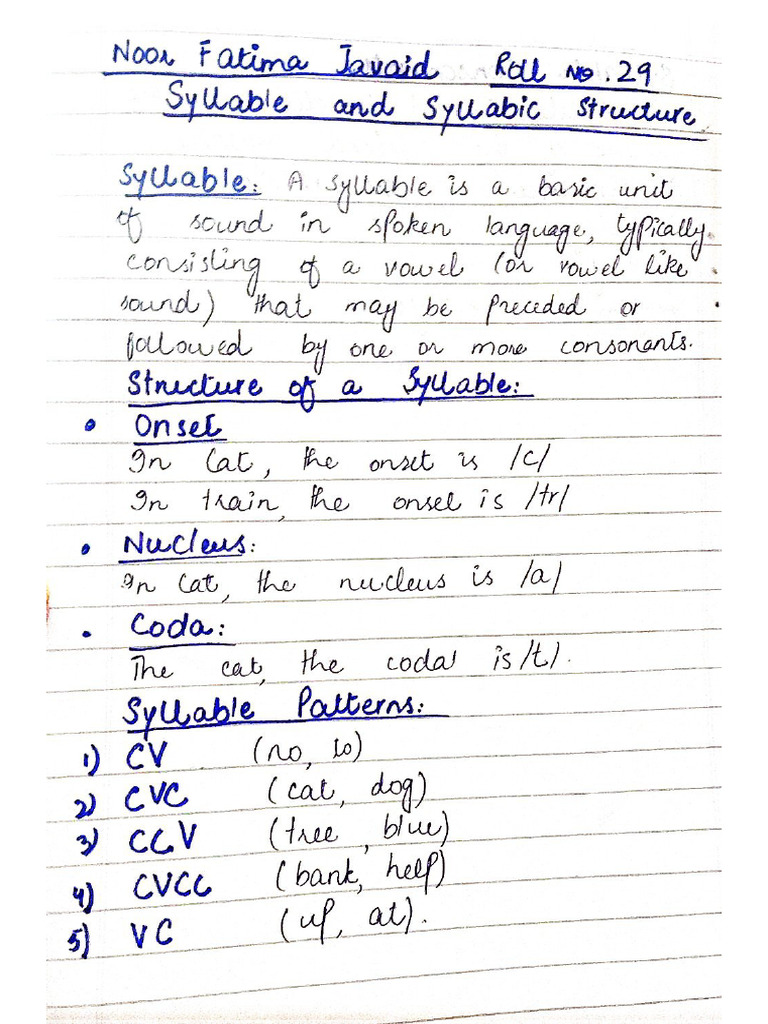 Structure of Syllable | PDF