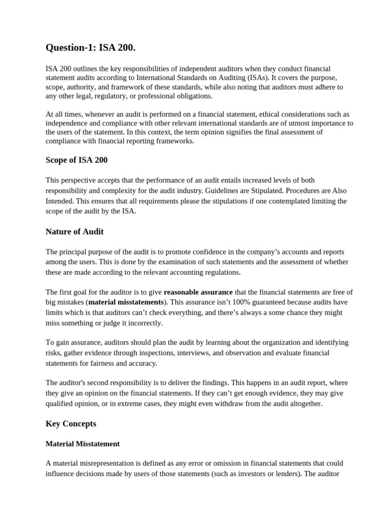 Assignment 1 Adv Auditing | PDF | Audit | Financial Statement