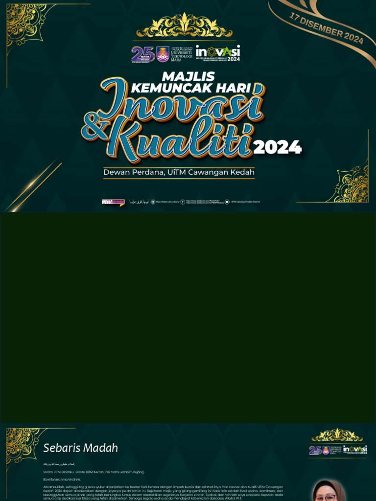 Buku Program Majlis Kemuncak Hari Inovasi & Kualiti | PDF
