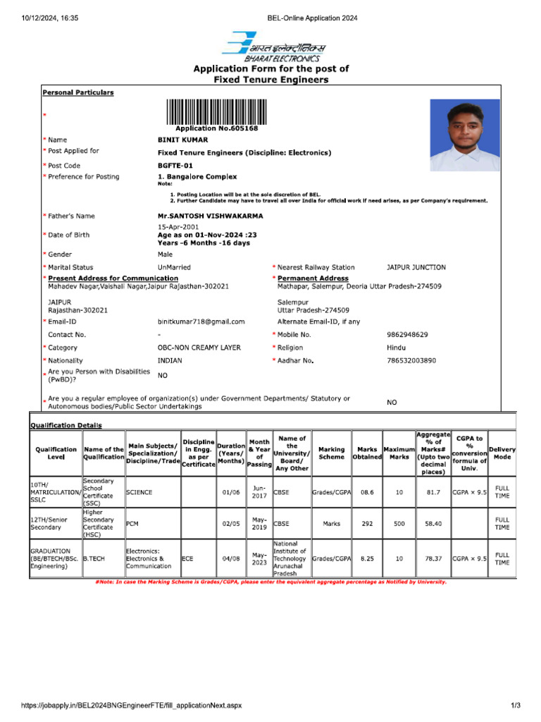 Final Application Print | PDF