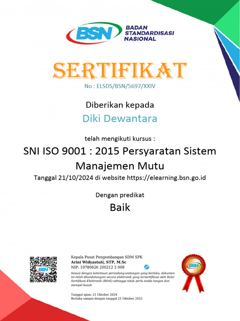 SNI ISO 9001 2015 | PDF