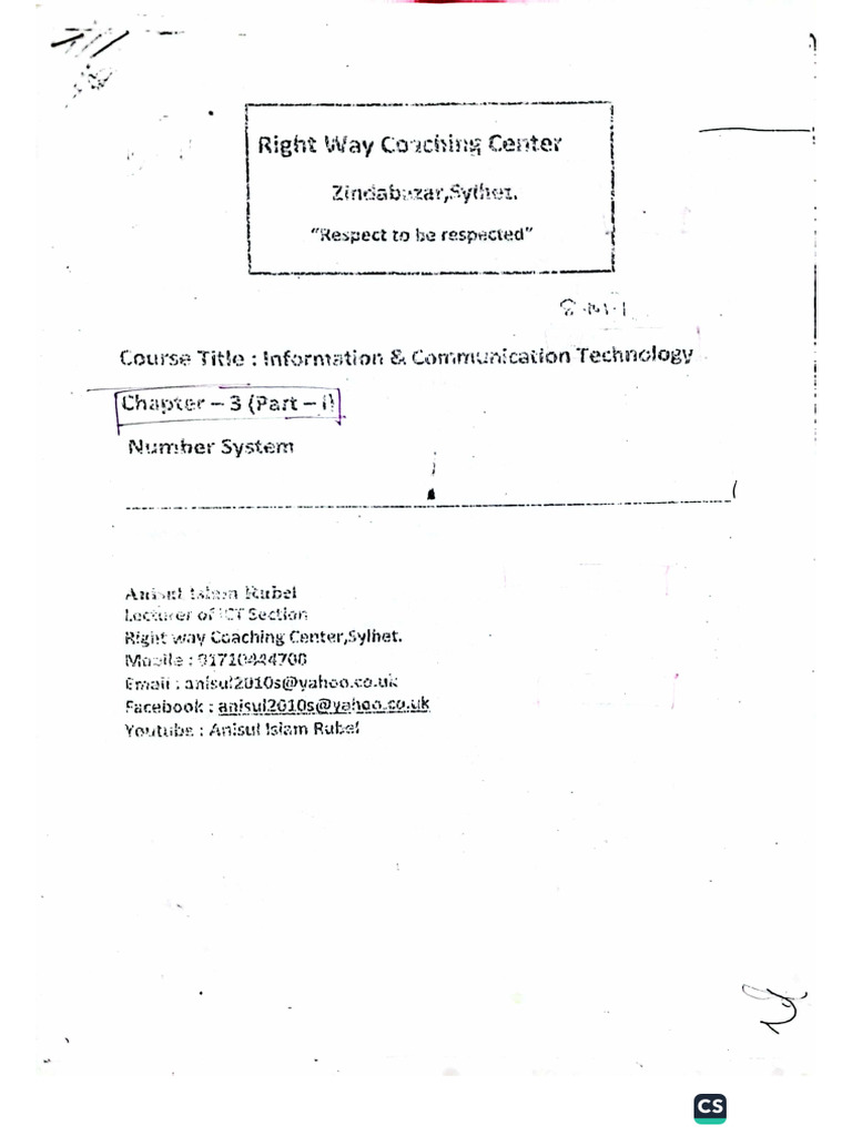 ICT Chapter-3 Part-1 Anisul Islam Rubel | PDF