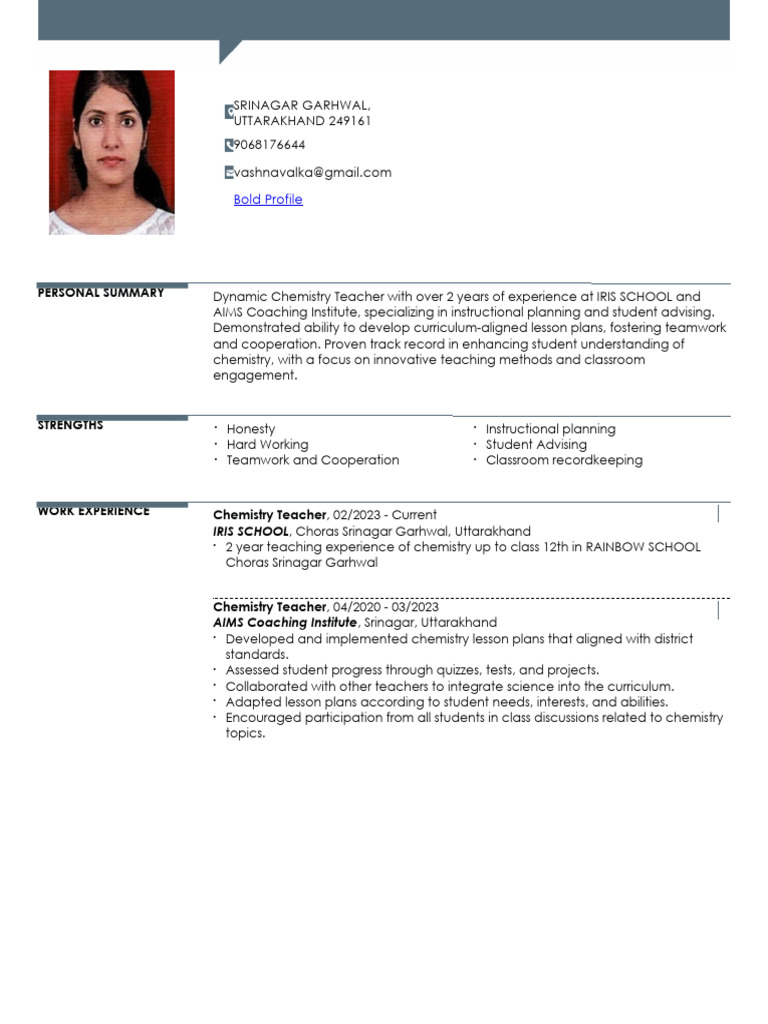 Alka Vaishnava Resume | PDF | Lesson Plan | Human Communication