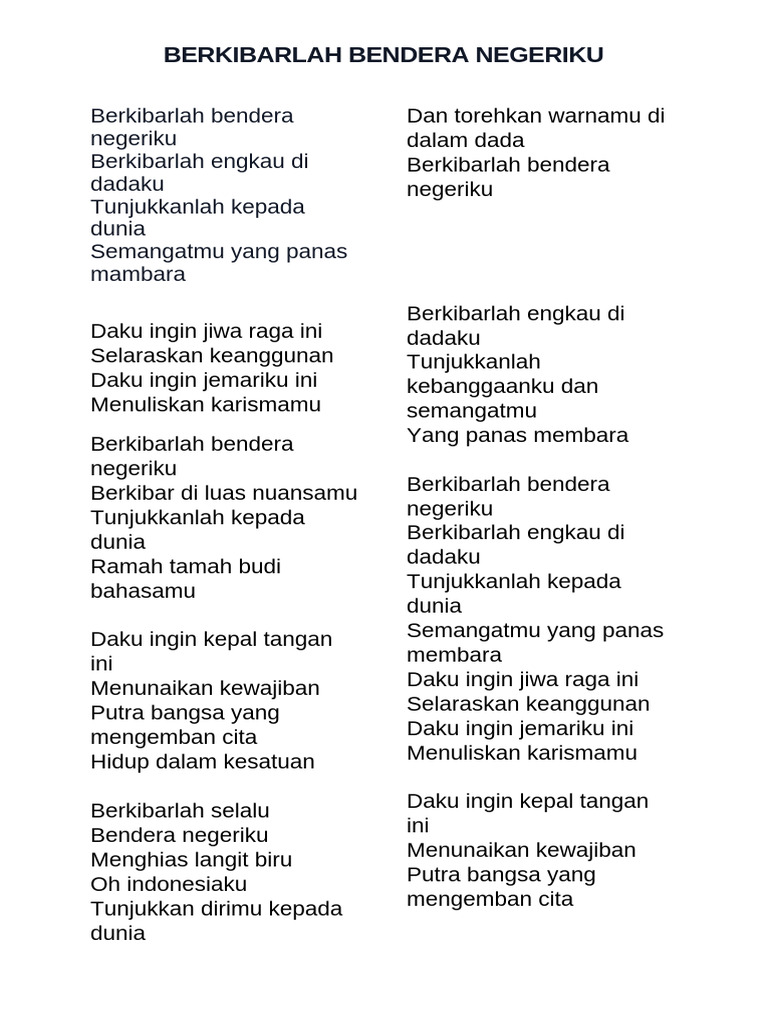 Semangat Berkibar Bendera Negeriku | PDF