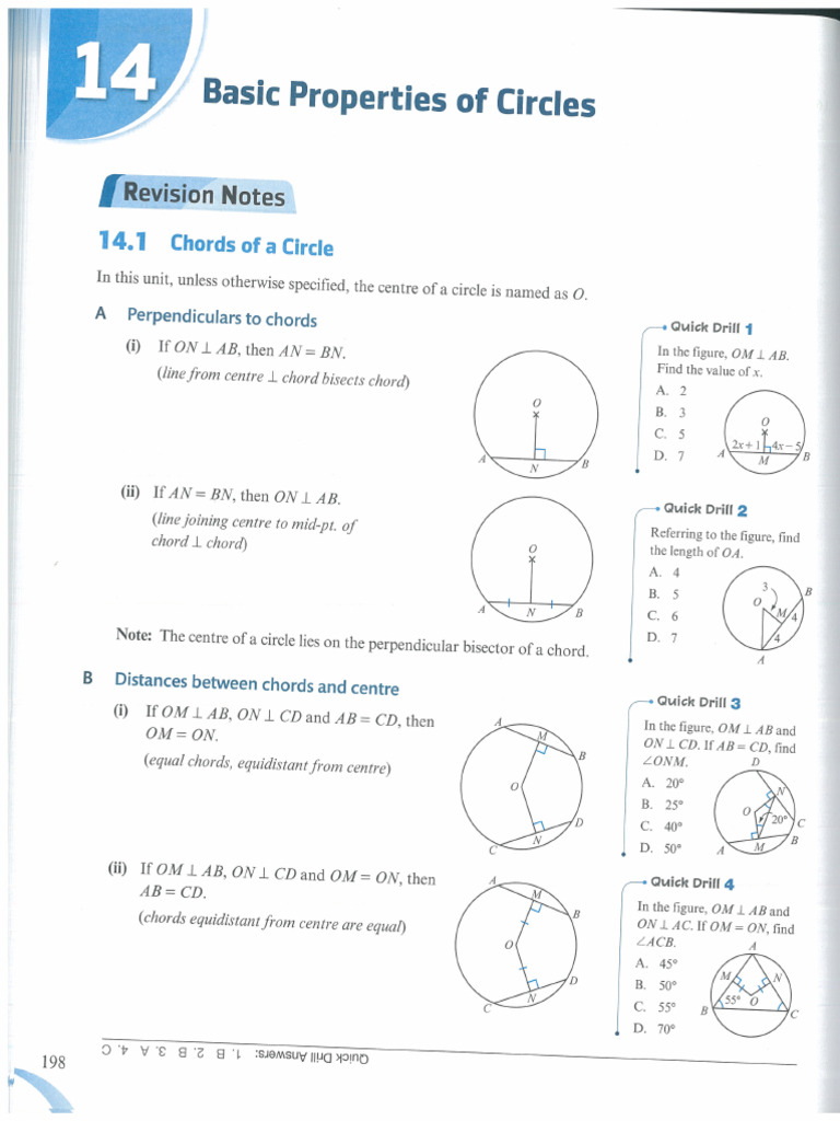 Ch.14 Basic properties of Circles | PDF