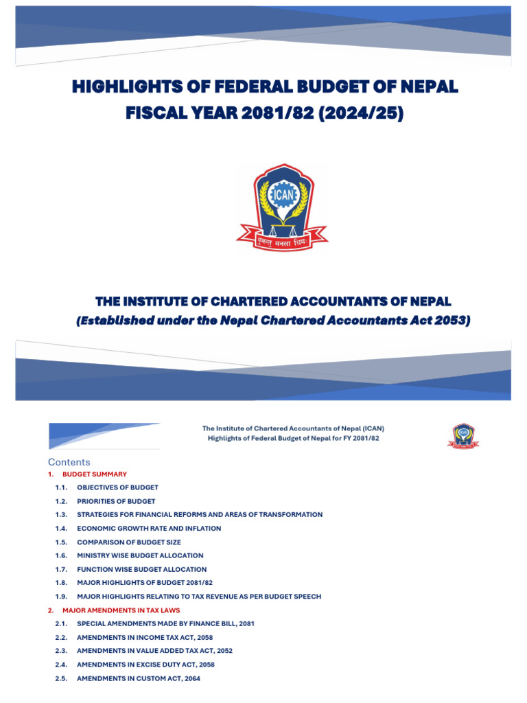 Nepal Federal Budget 2024/25 Highlights | PDF | Value Added Tax | Taxes