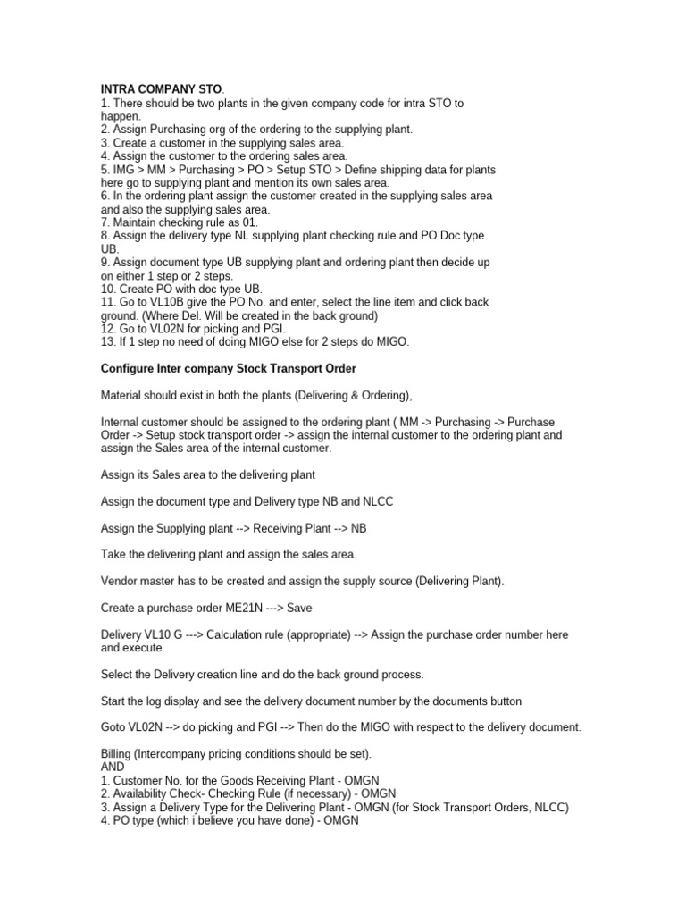 INTRA COMPANY STO | PDF | Pricing | Business