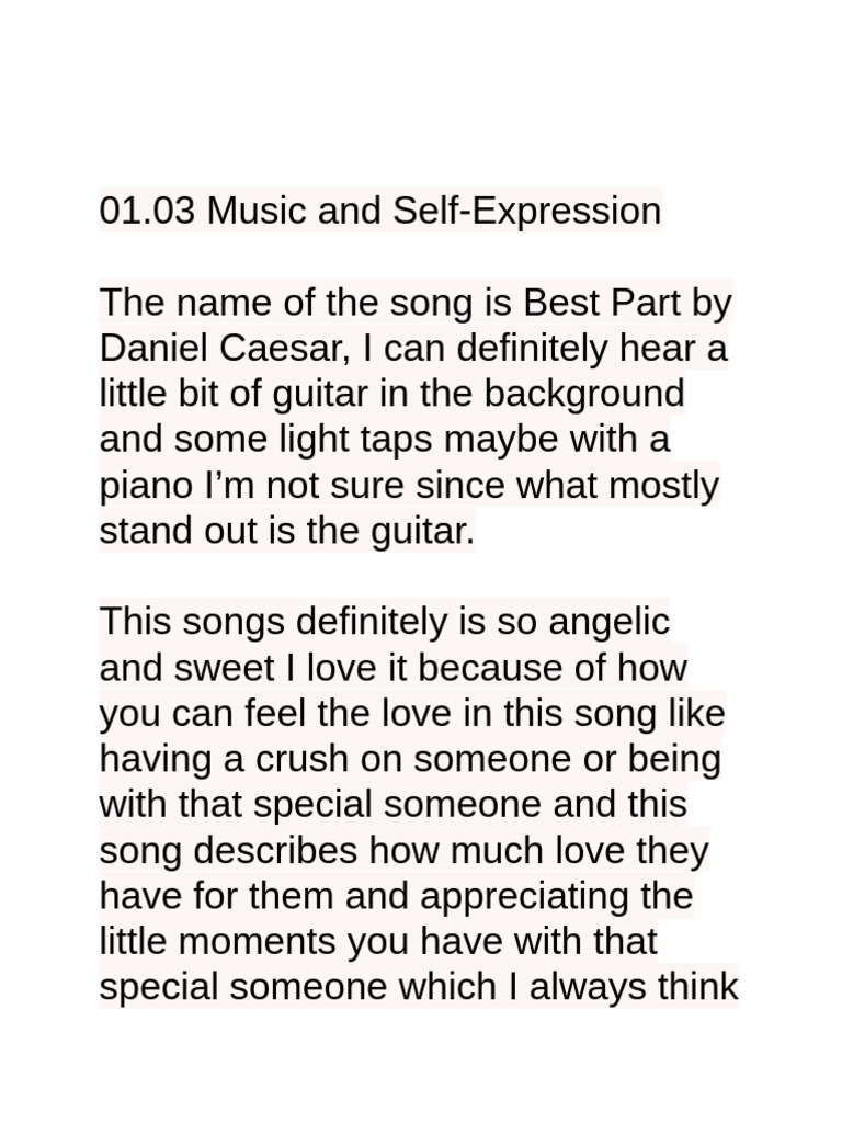 01.03 Music and Self-Expression | PDF