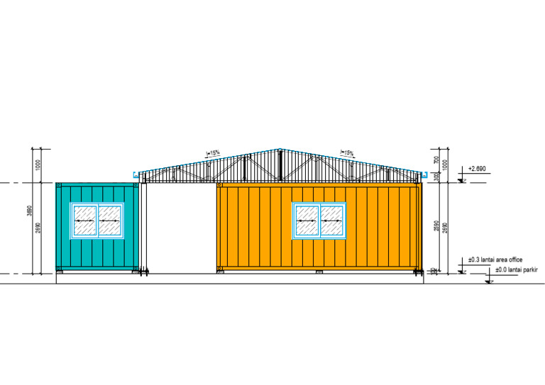 Sketsa Sloof Kontainer Office 2 | PDF