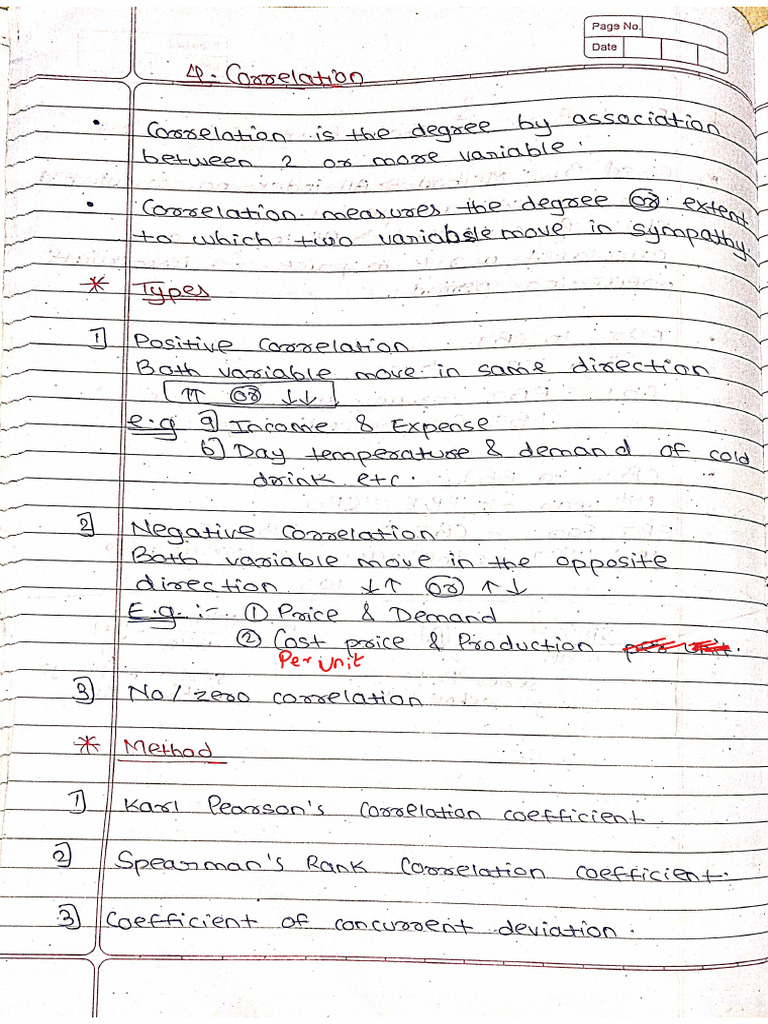 Correlation Notes | PDF