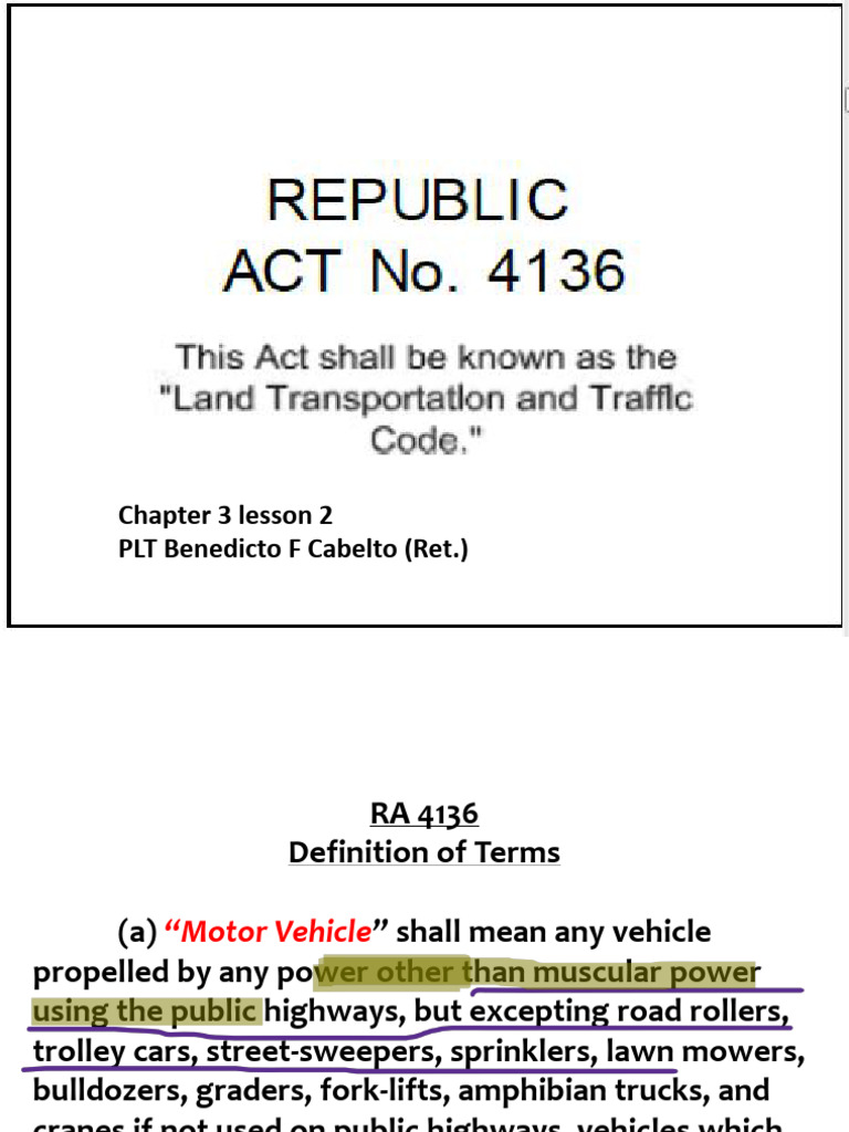Chapter III Lesson 2 R.A. 4136 | PDF | Traffic | Intersection (Road)