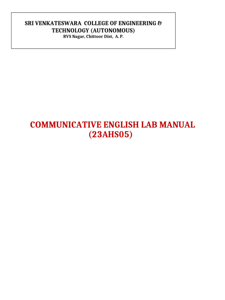 R 23 Ce Lab Manual | PDF | Stress (Linguistics) | Consonant
