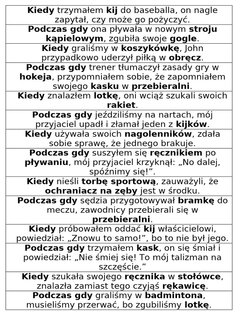 Vocabulary + Grammar Sentences To Translate | PDF