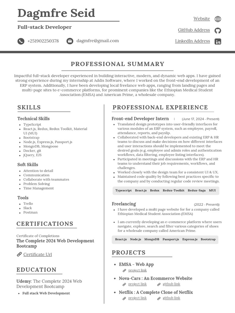 resume | PDF | Web Development | User Interface