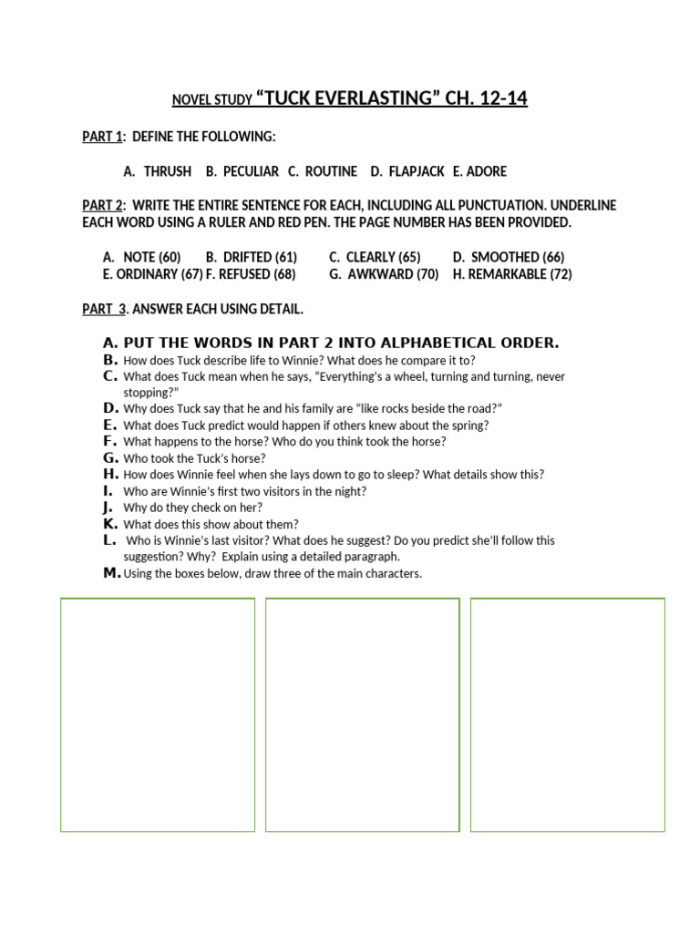 Tuck Everlasting Ch.12-14 | PDF