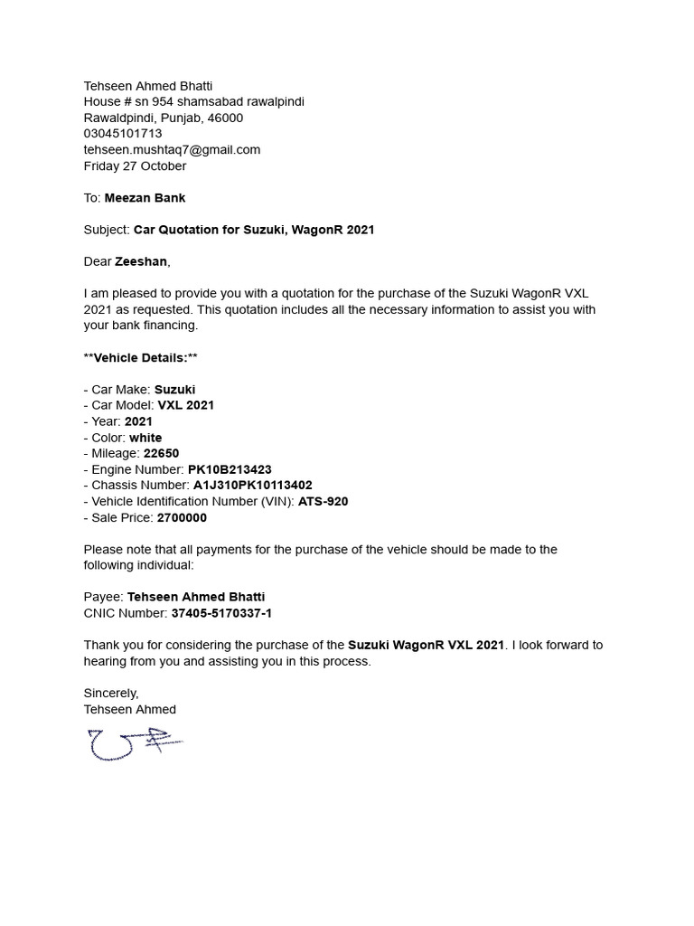 Updated Quotation | PDF