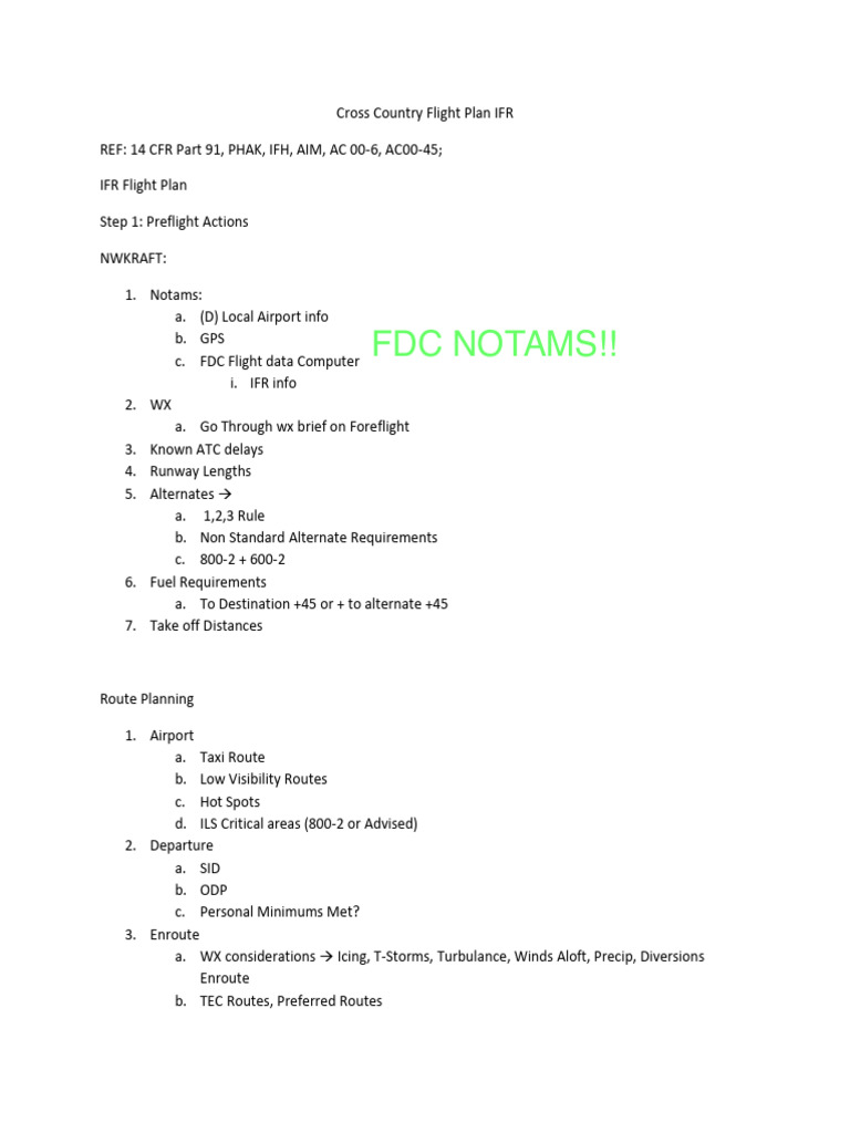 IFR XC flight planning | PDF | Instrument Flight Rules | Aviation Safety