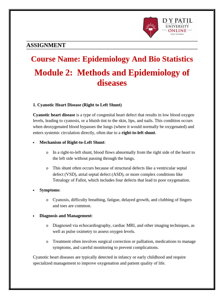 Assignment Module 2 Methods and Epidemiology of Diseases | PDF | Preventive Healthcare ...