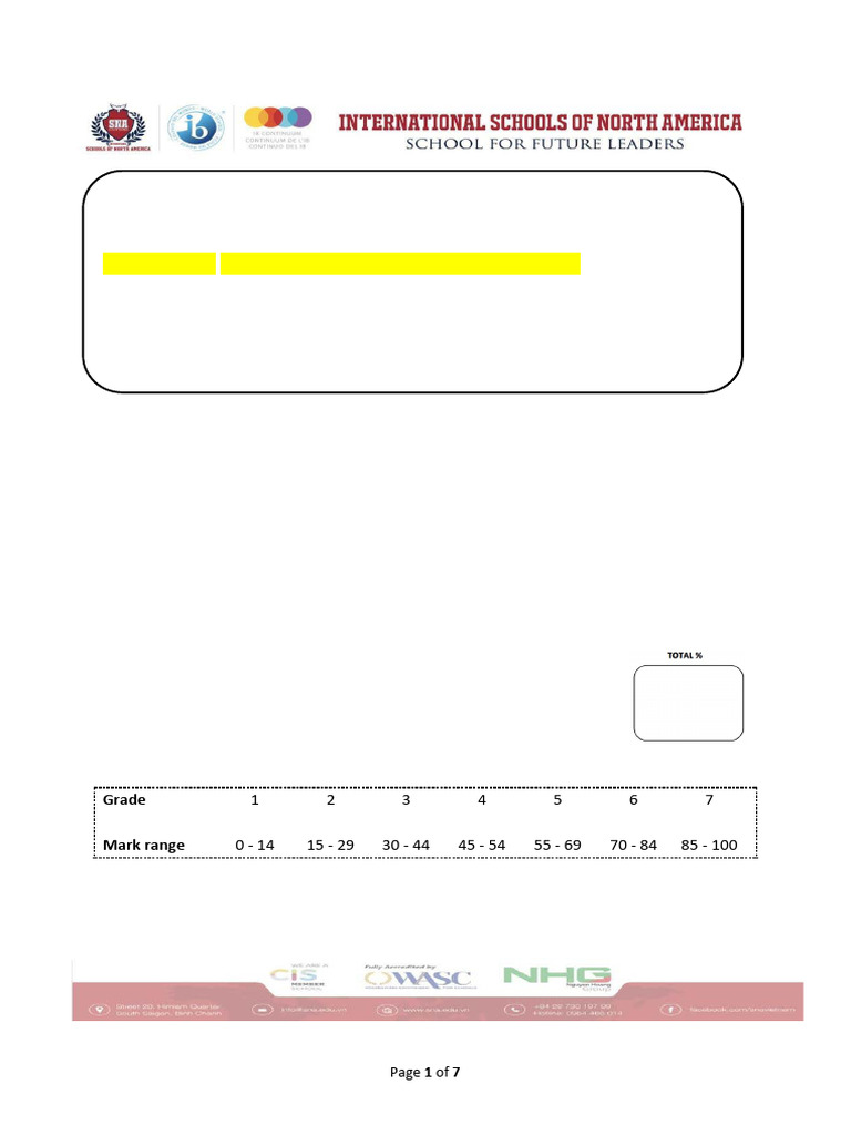 IBDP Year 11 Math Mock Test: Sequences | PDF | Interest | Loans