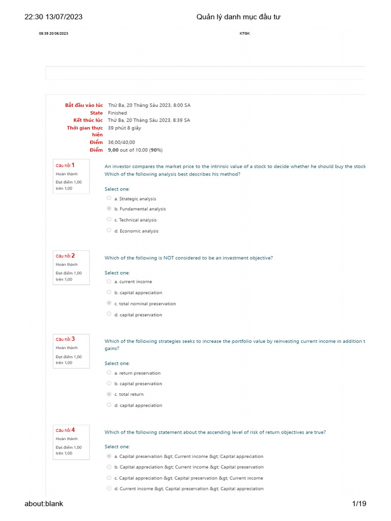 GIỮA KỲ TIẾNG ANH | PDF | Beta (Finance) | Sharpe Ratio