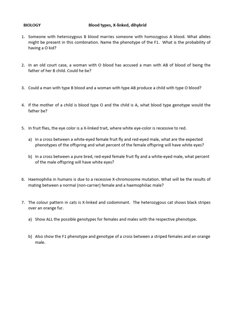 Genetics: Blood Types and Traits Analysis | PDF | Dominance (Genetics ...