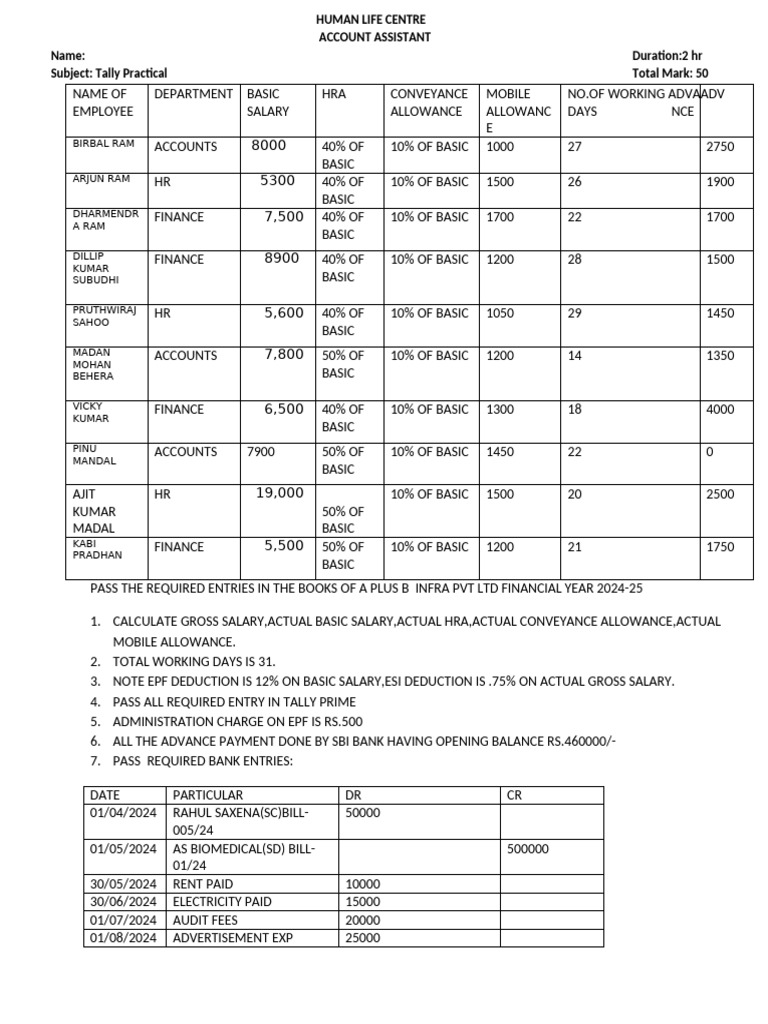 TALLY PRACTICAL | PDF