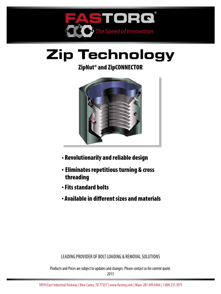 Zip-Technology1 | PDF | Screw | Nut (Hardware)