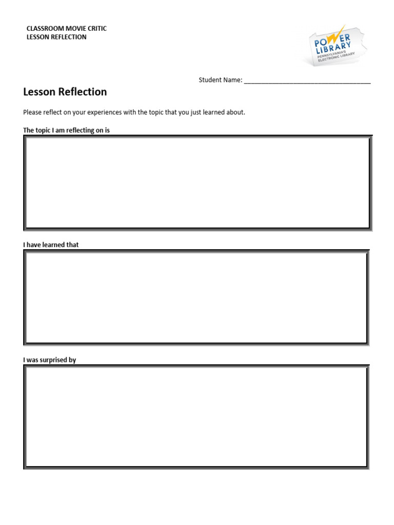 Classroom_Movie_Critic_Lesson_Reflection_ec1OYE1 | PDF
