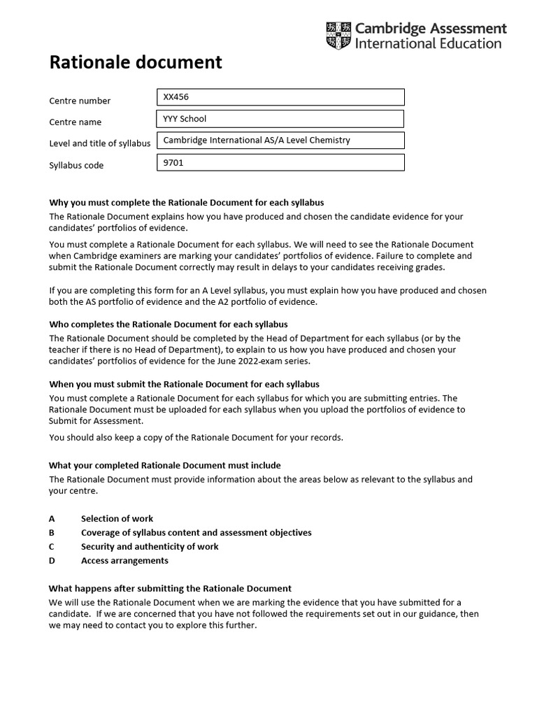 Rationale Document Example 2 | PDF | Educational Assessment And Evaluation