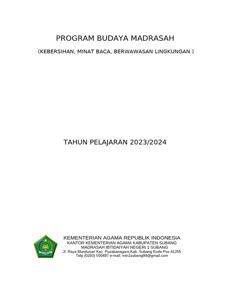 Program Budaya Madrasah | PDF