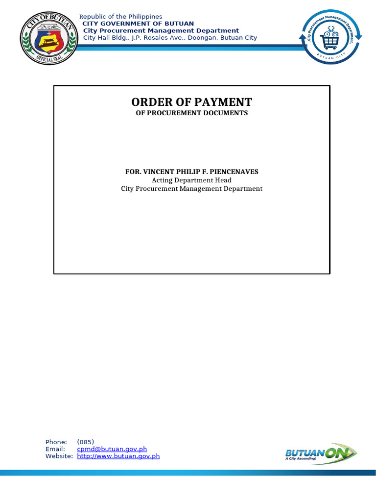 ORDER OF PAYMENT-Proc Documents | PDF