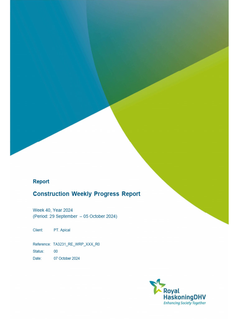 TA3231 - CM - R0 Construction Weekly Report - WK 40 2024 (Combined) | PDF | Beam (Structure ...