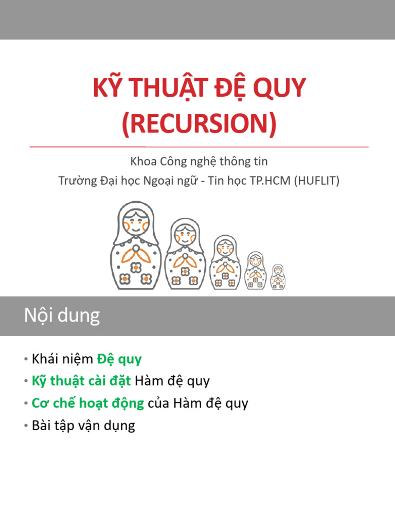 Ky thuat lap trinh - 6. Ky thuat De quy | PDF