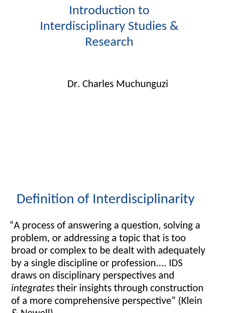 Interdisciplinary Studies-Levels of Interdisciplinarity | PDF ...