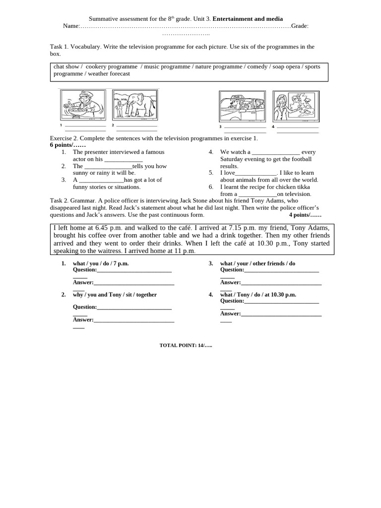 8th Learners 8th Grade SA 1 Entertainment and Media | PDF | Coffeehouse ...
