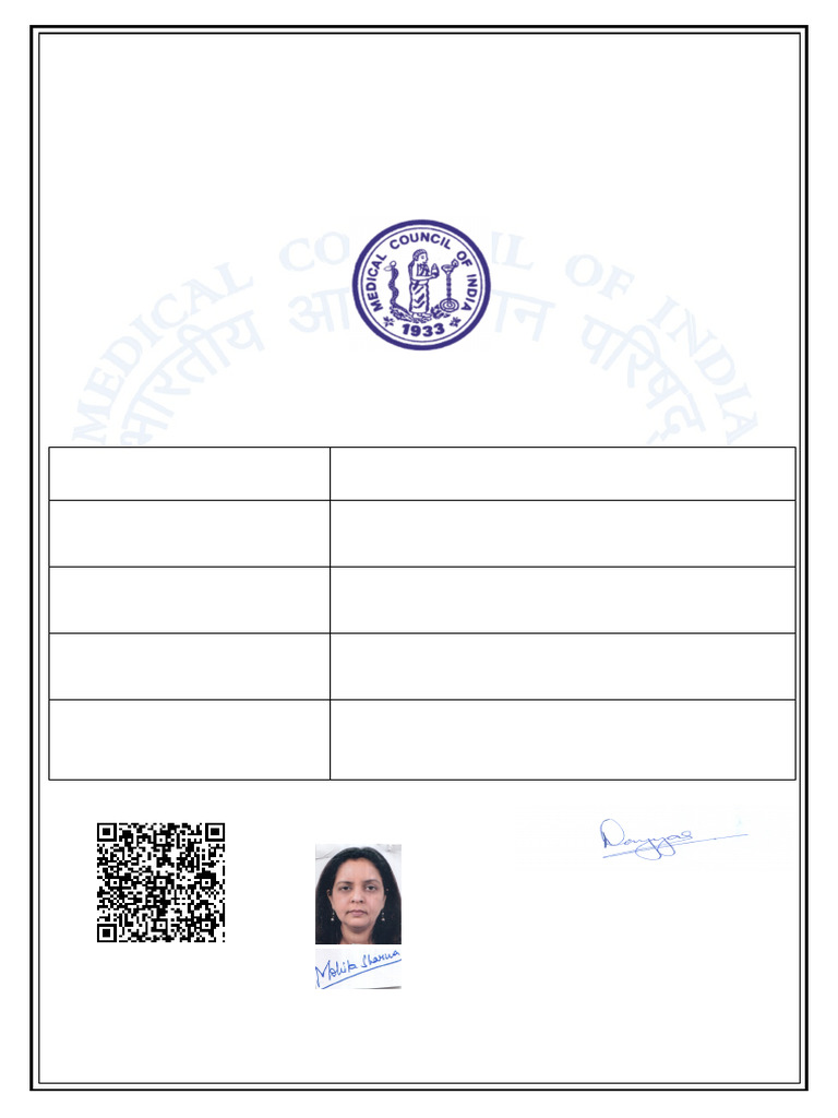 MCI Registration Certificate Details | PDF